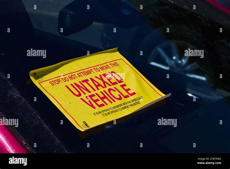 Warning Dvla Sticker Stuck On A Windscreen Declaring An Untaxed Vehicle