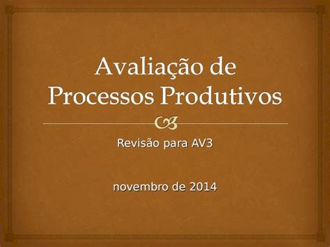 PPT Revisão para AV3 novembro de 2014 Importância da Padronização A