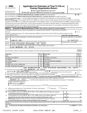 Fillable Online About Form 8868 Application For Extension Of Time To