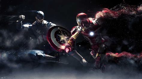 Epic Showdown Captain America Vs Iron Man Hd Wallpaper