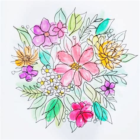 Dessin bouquet de fleurs pour débutant idées dart qui sépanouissent