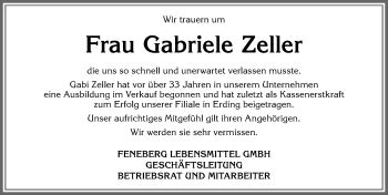 Traueranzeigen von Gabriele Zeller Allgäuer Zeitung
