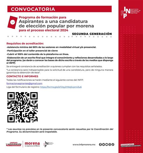 INFP Morena On Twitter Convocamos A Las Y Los Protagonistas Del