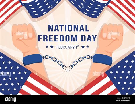 National Freedom Day Template Hand Drawn Cartoon Flat Illustration With