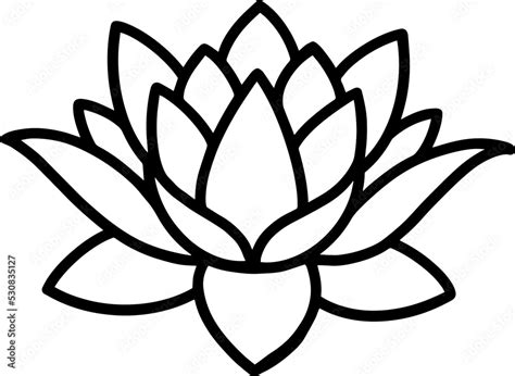 Vecteur Stock Simple Lotus Flower Line Drawing Outline Adobe Stock