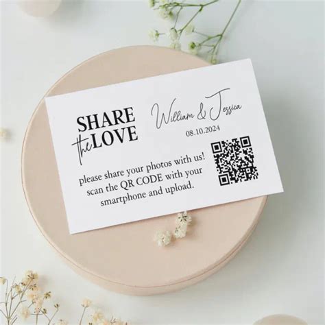 Wedding Photo Sharing With Qr Code Enclosure Card Zazzle