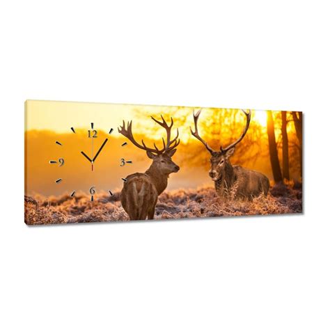Zegar Jelenie O Poranku 100x40cm ZeSmakiem Sklep EMPIK
