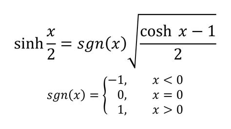 hyperbolic trigonometric identity sinh x 2 sign function sgn x trigonometry mathematics