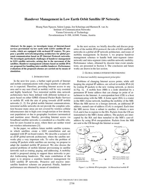 pdf handover management in low earth orbit satellite ip networks