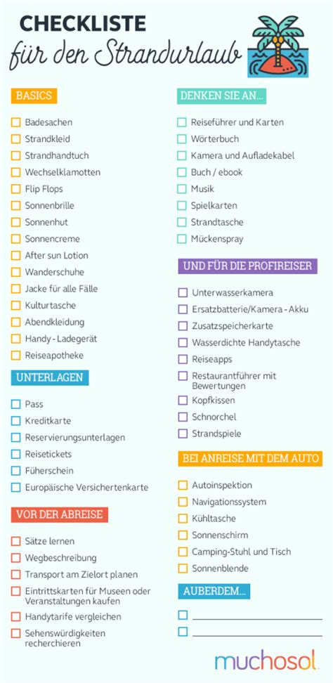 Checkliste für den Strandurlaub