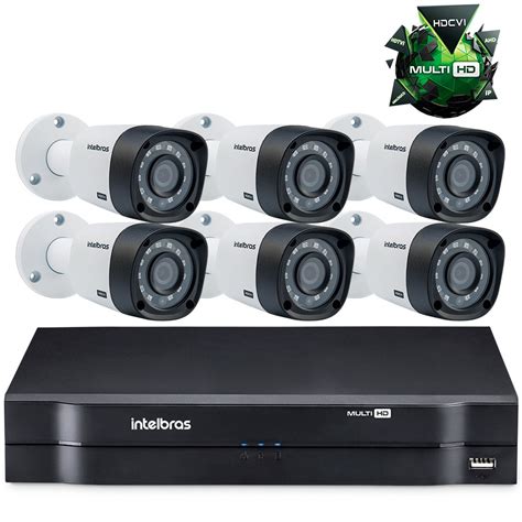 Kit Câmeras De Segurança Intelbras Multihd Dvr 8c 6 Câmeras 1010b G3
