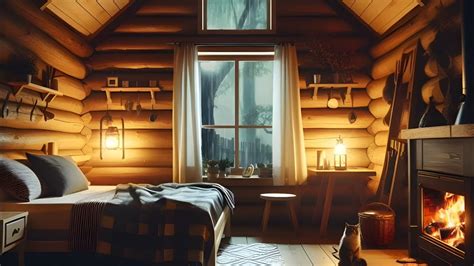 Cozy Cabin Ambience With Rain And Fireplace Sound Let The Sound Of