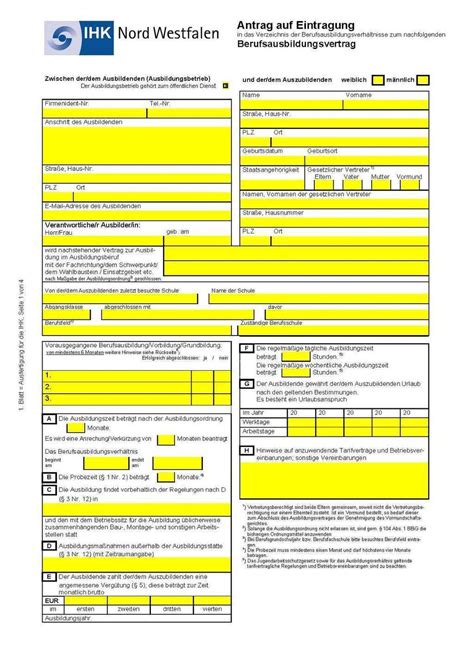 Ihk Ausbildungsvertrag Muster