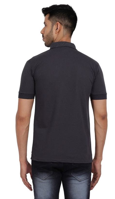 Spun Plain Corporate Men Grey Polo Neck Matty Collar T Shirt At Rs 120