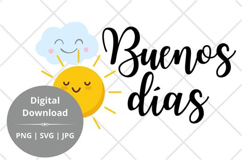 Buenos Días Buenos Días Descarga Digital Español PNG SVG Etsy