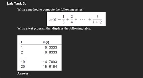 solved lab task 3 write a method to compute the following