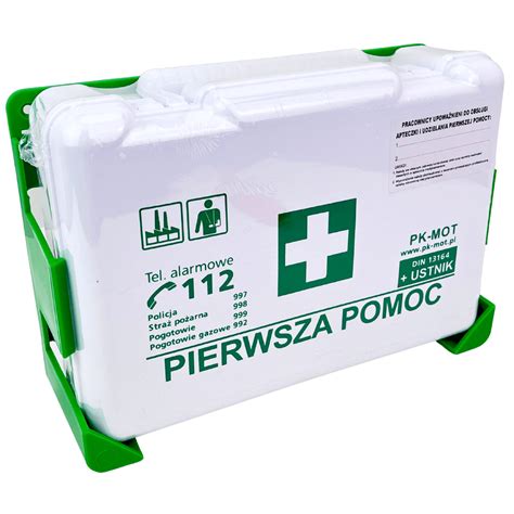Apteczka zakładowa pierwszej pomocy z uchwytem DIN 13164