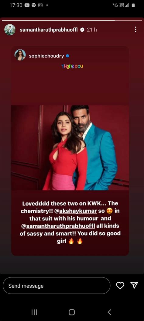 Koffee With Karan Season Sophie Choudry Showers Love On Samantha