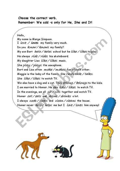 Choose The Correct Form Of The Present Simple ESL Worksheet By MarionG