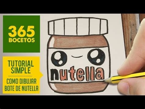 COMO DIBUJAR UN BOTE DE NUTELLA KAWAII PASO A PASO DIBUJOS KAWAII
