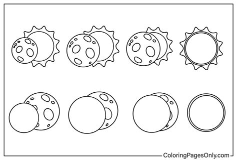 16 páginas para colorear de eclipses solares ColoringPagesOnly