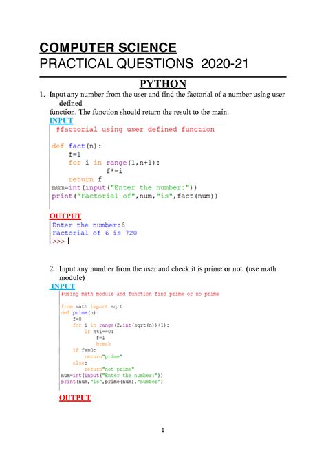 SOLUTION Python Practical Questions Studypool
