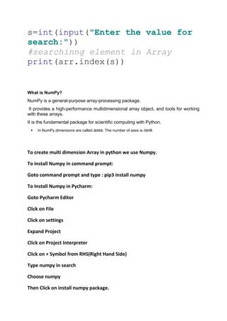 Numpy In Python Docx