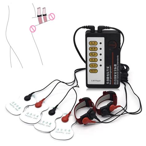 Electric Shock Penis Ring Penis Stimulate Massager Pads Adjustable Cock