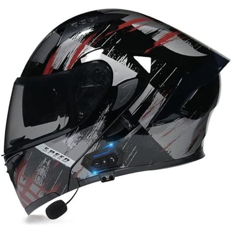 RUMOCOVO Casque Modulable Moto Bluetooth Intégré Casque avec Haut
