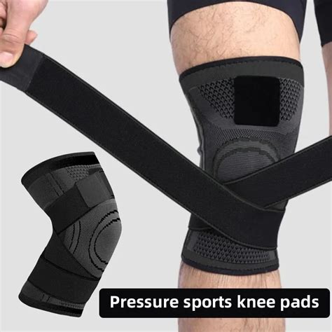 1pcs Sports Knee Pad Men Women Pressurized Elastic Knee Pads Support