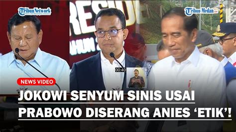 Jokowi Tersenyum Tipis Tanggapi Sindirian Anies Ke Prabowo Soal Etik