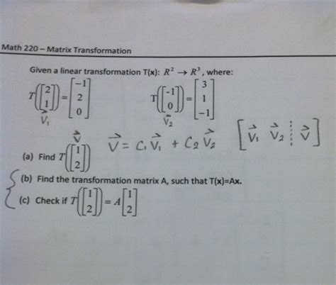solved given a linear transformation t x r rightarrow r3
