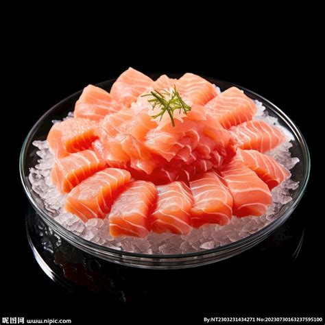 三文鱼刺身 摄影图 食物原料 餐饮美食 摄影图库 昵图网