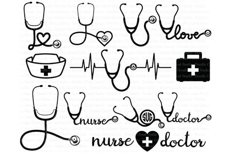 Stethoscope SVG Bundle Nurse SVG Files By Doodle Cloud Studio