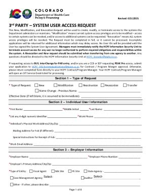 Fillable Online Third Party Access To The Department S Information