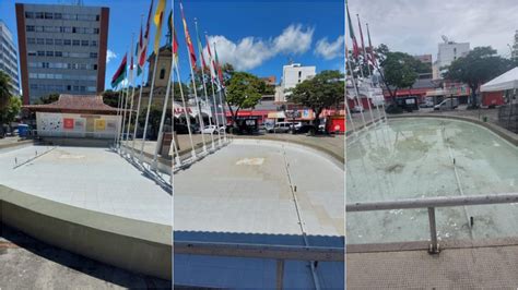 Nova Friburgo Chafariz da Praça Dermeval Babosa Moreira passa por