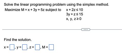 solved solve the linear programming problem using the