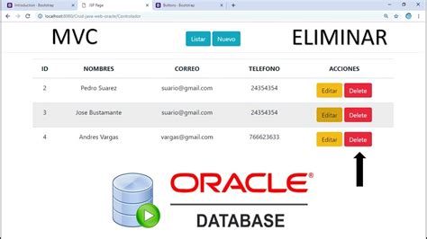 como hacer crud en java web con patron mvc y oracle parte 04 youtube