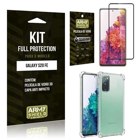 Kit Full Protection Galaxy S20 fe Película de Vidro 3D Capa Anti