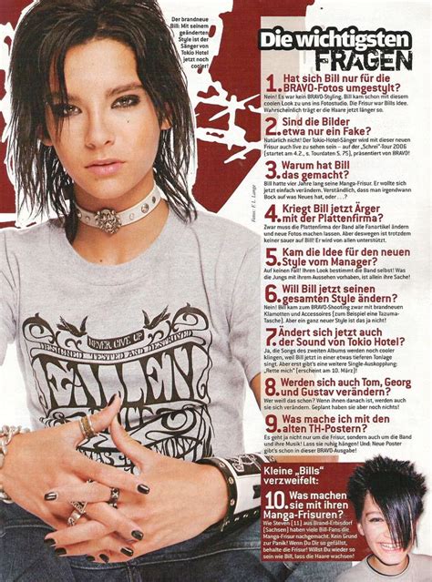 Bill Kaulitz In 2006 Tokio Hotel 2000s Magazines