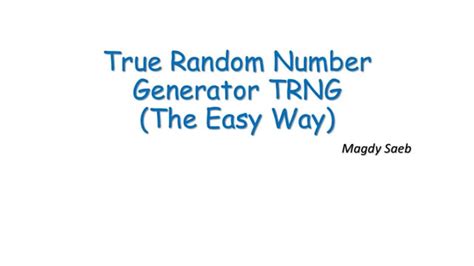 true random number generator trng youtube