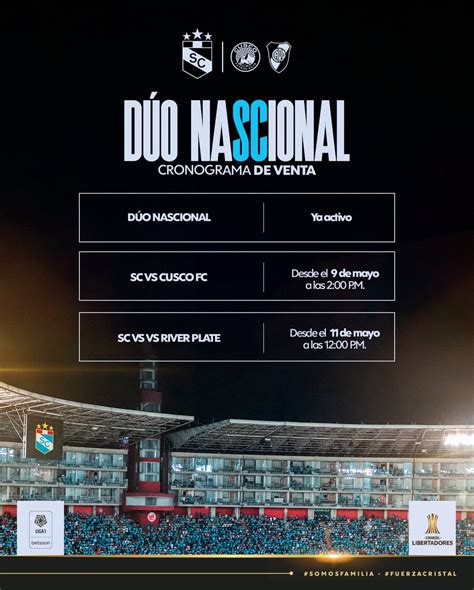 Club Sporting Cristal On Twitter Cronograma De Venta Hincha