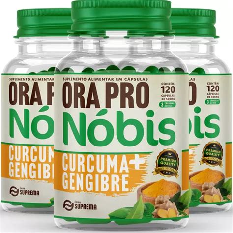 Kit 3 Ora Pro Nóbis curcuma Gengibre 120 Cápsulas Parcelamento
