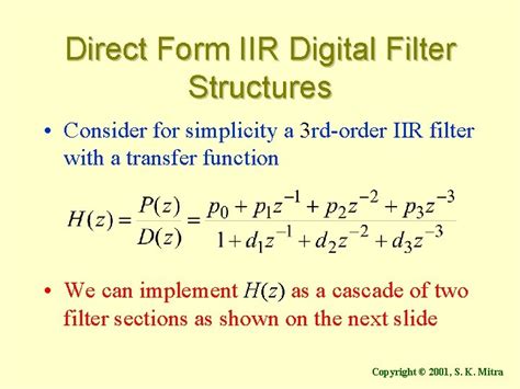basic iir digital filter structures the causal iir