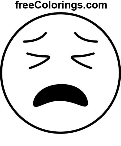 Smiley Face Fatigué Emoji Coloriages gratuits à imprimer