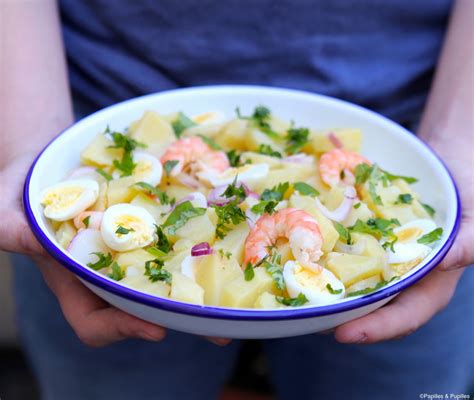 Salade De Pommes De Terre Crevettes Et Oeufs De Caille