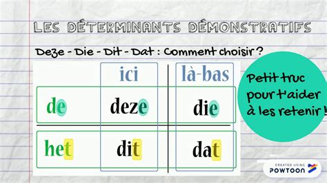 Néerlandais Les déterminants démonstratifs YouTube