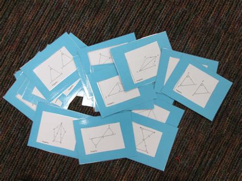identical triangles card sort math easy as pi