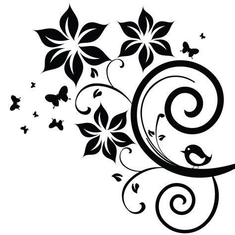 Sticker Fleurs Papillons Et Oiseau Stickers Nature Ambiance Sticker