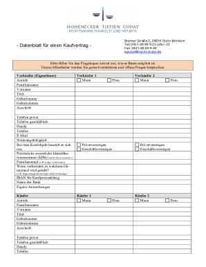 Ausf Llbar Online Datenblatt Fr Immobilienkaufvertrag Fax Email Drucken